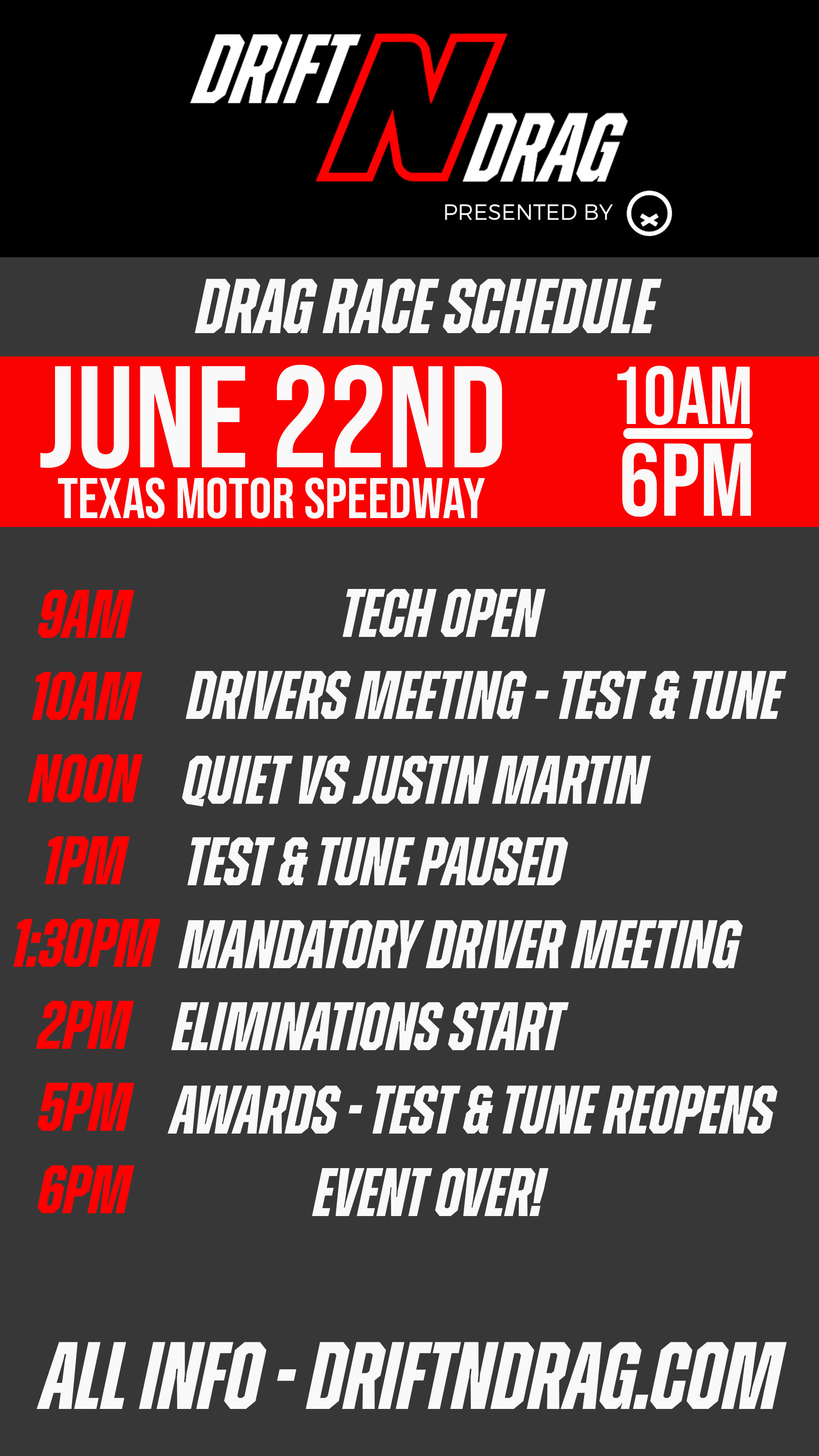 Schedule – Drift N Drag